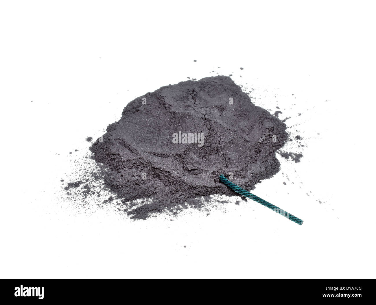 Gunpowder and green fuse on a white background Stock Photo - Alamy
