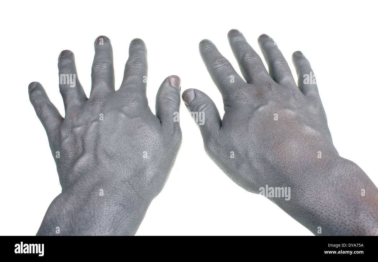 Begging hands silver metallic hand hi-res stock photography and images ...