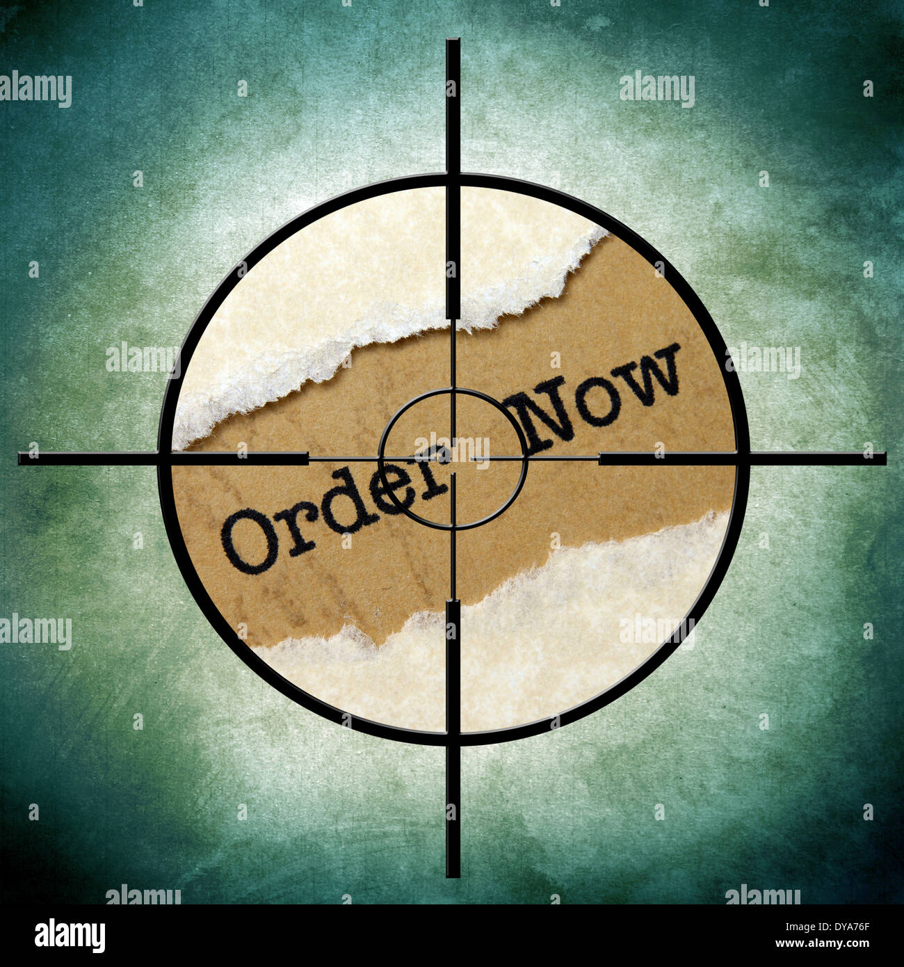 Order now text on target Stock Photo - Alamy