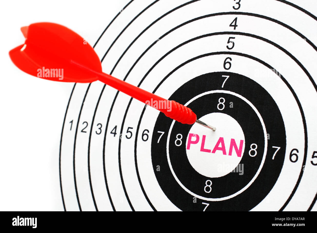 Plan text in target Stock Photo - Alamy