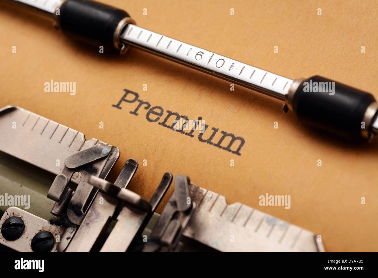 Premium text on typewriter Stock Photo - Alamy