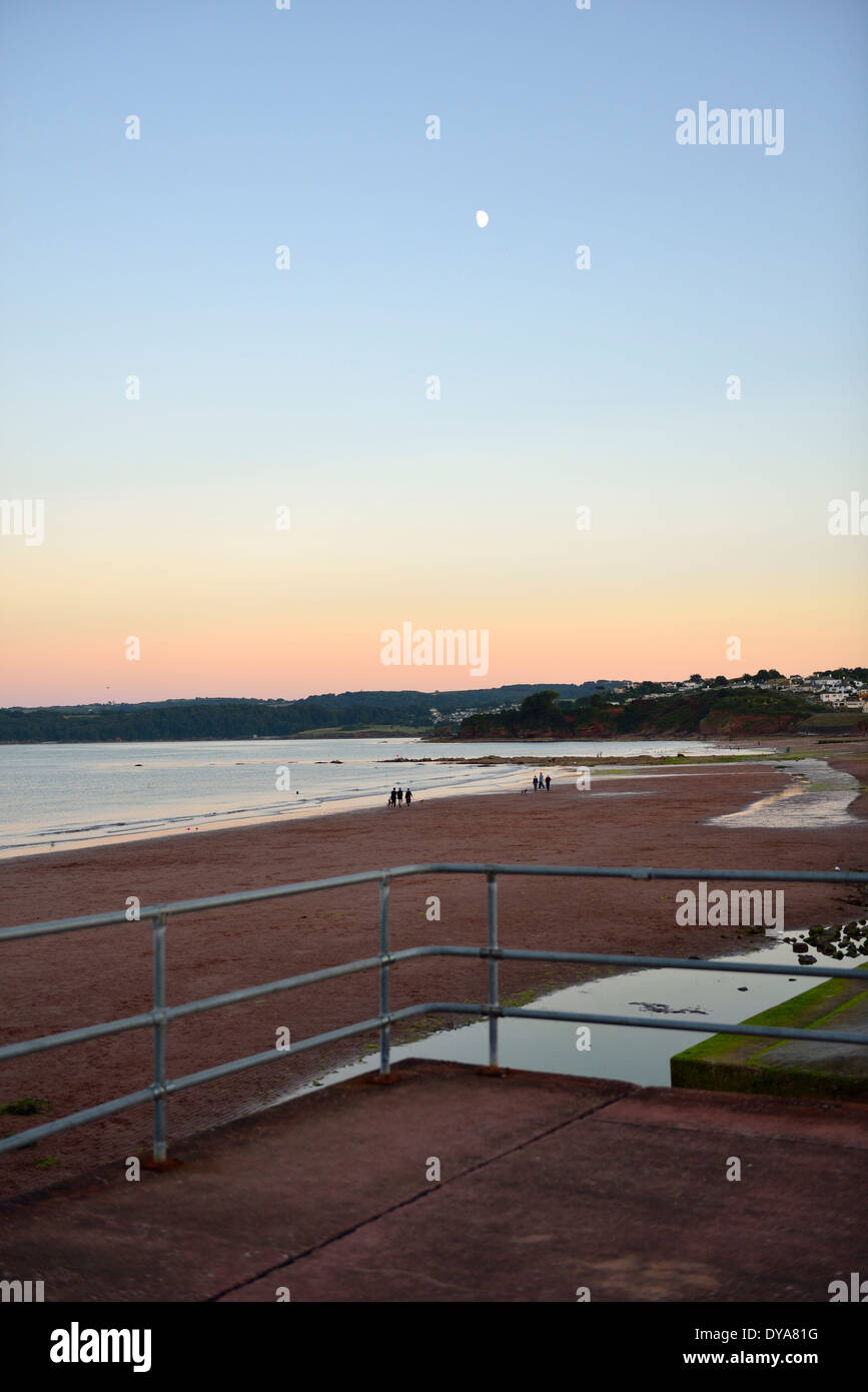 Sunset on Goodrington sands Stock Photo - Alamy