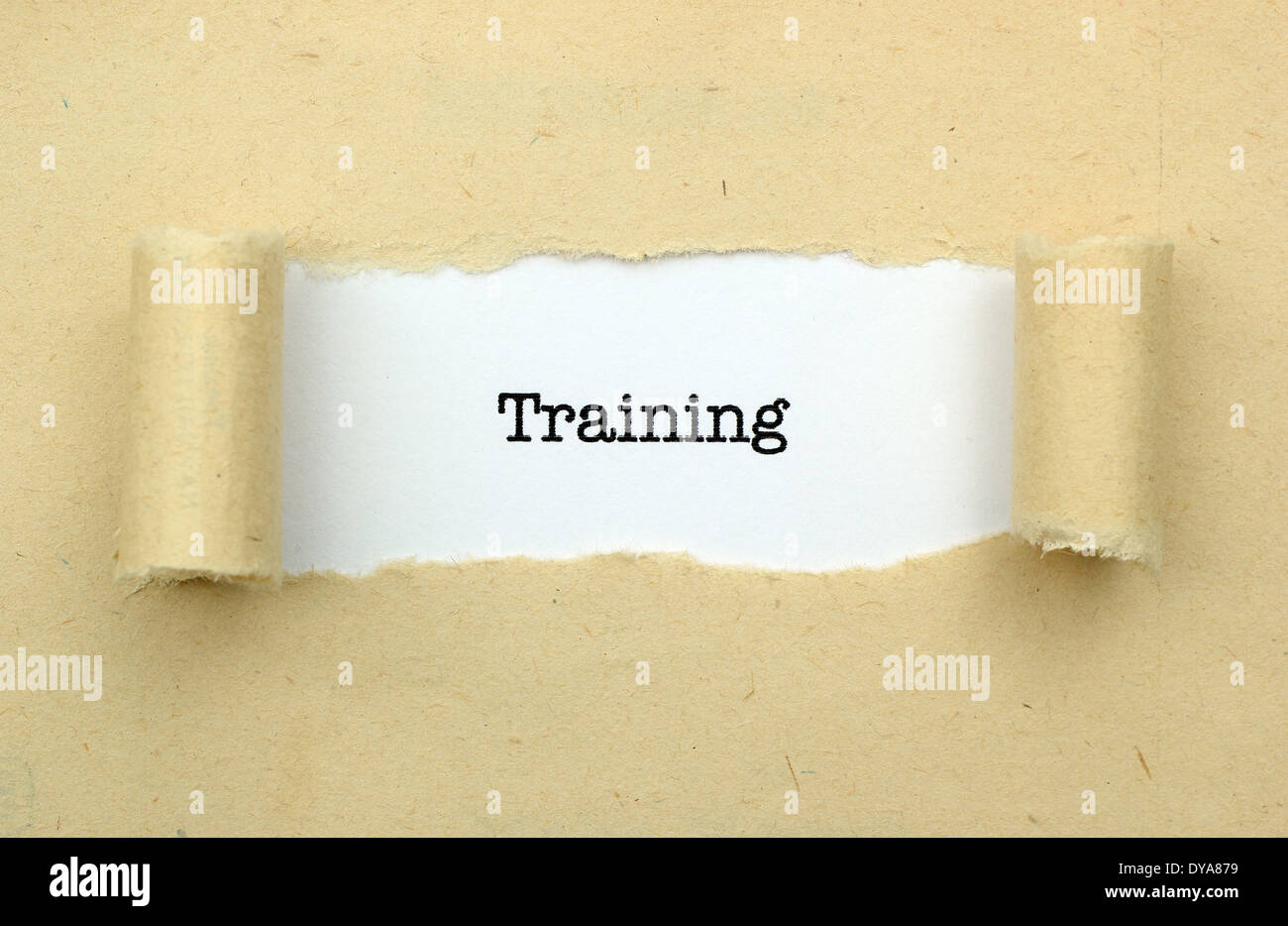 Training text on paper hole Stock Photo - Alamy