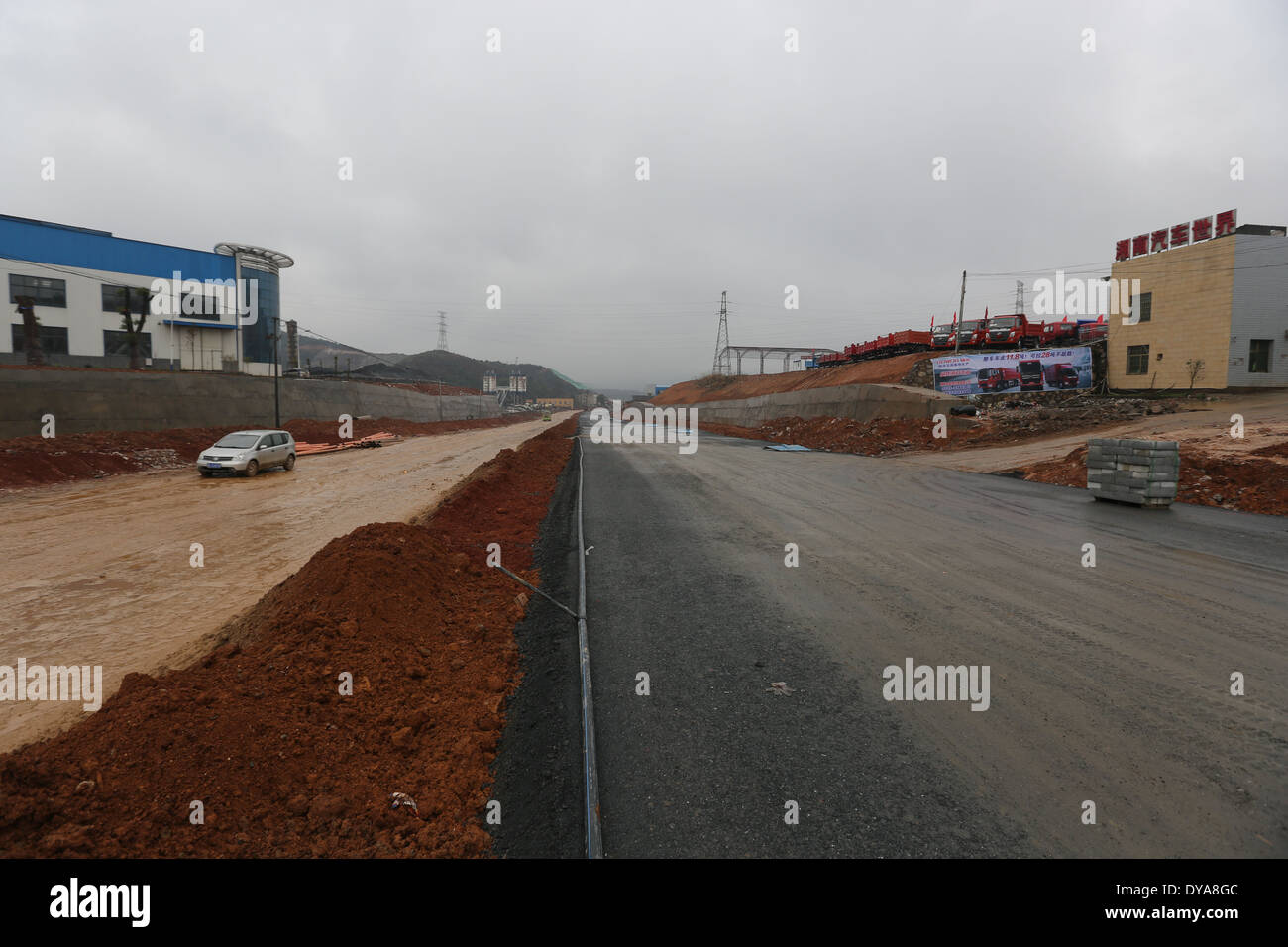 Chinese Road Construction site in Hunan Stock Photo - Alamy