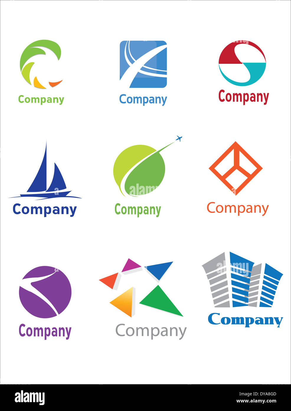 This is a set of vector logo & design elements, 9 pieces suitable for ...