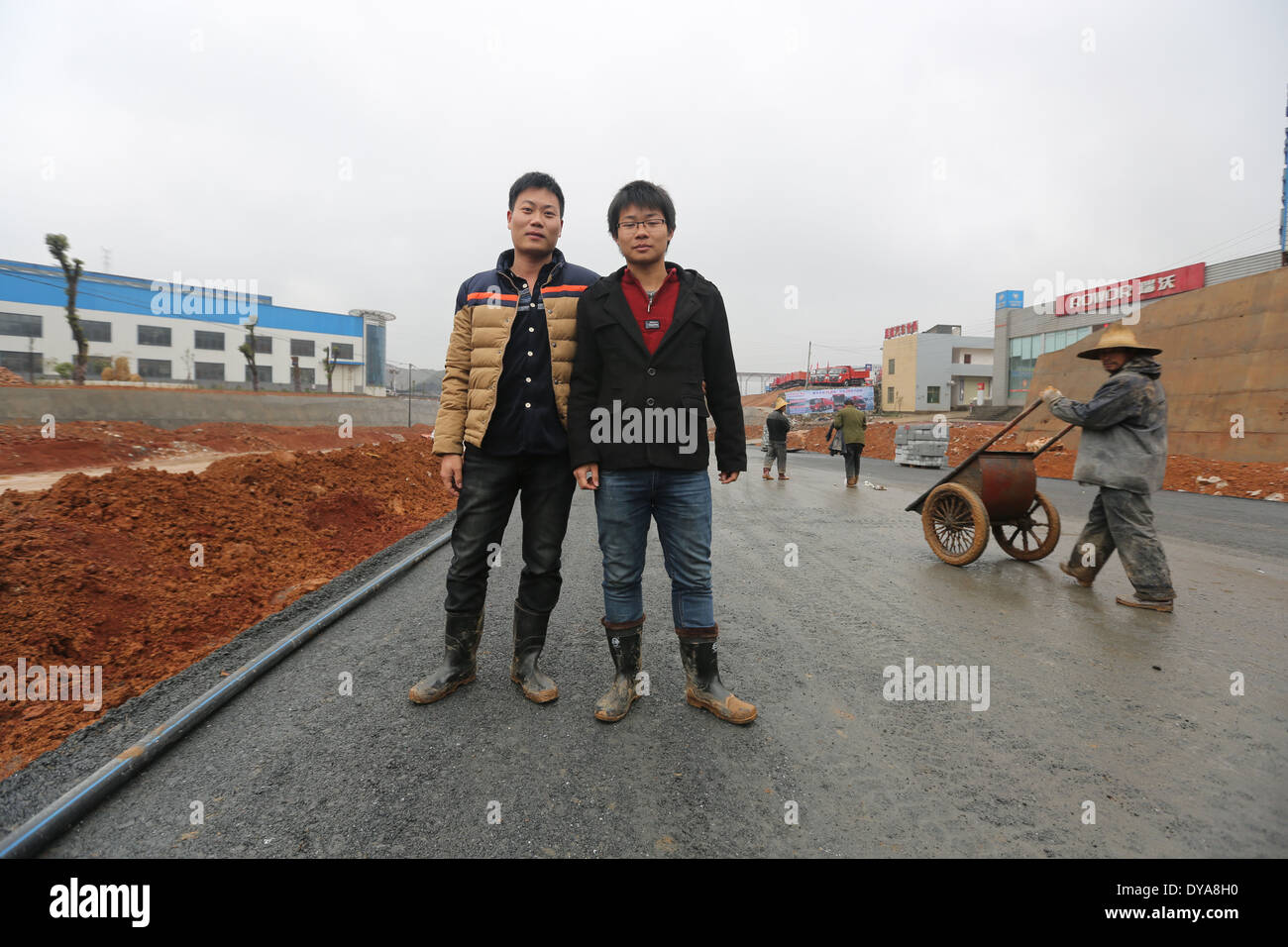 Chinese Road Construction site in Hunan Stock Photo - Alamy