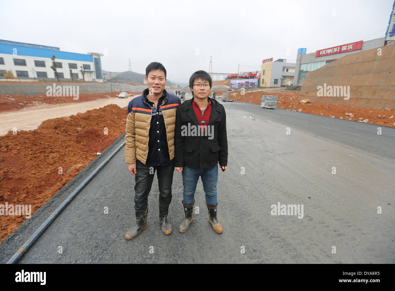 Chinese Road Construction site in Hunan Stock Photo - Alamy
