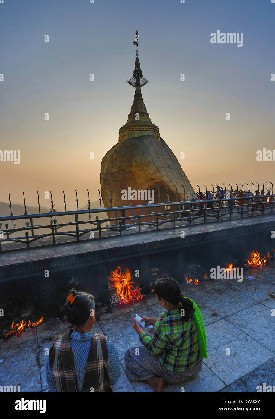 Kyaiktiyo Rock Golden Rock Kyaikto Mon Myanmar Burma Asia balanced ...