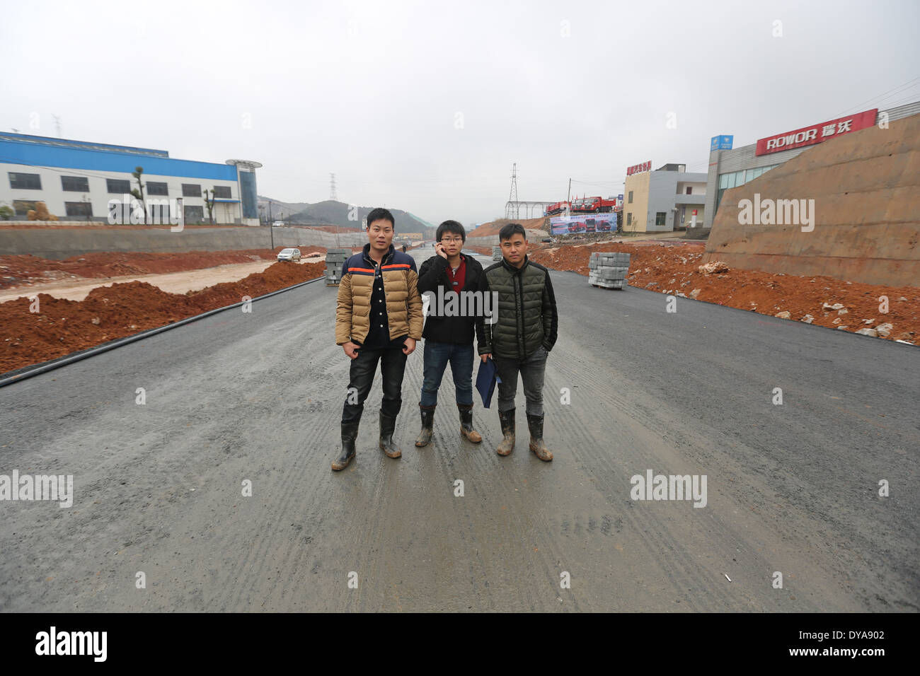 Chinese Road Construction site in Hunan Stock Photo - Alamy