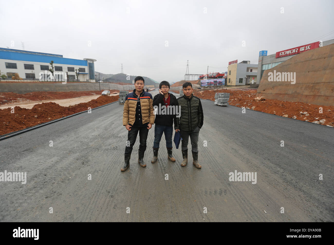 Chinese Road Construction site in Hunan Stock Photo - Alamy
