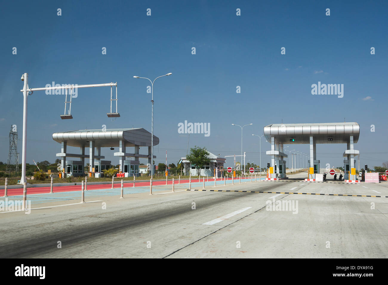 Mandalay, Toll, Myanmar, Burma, Asia, booth, empty, expressway, new ...