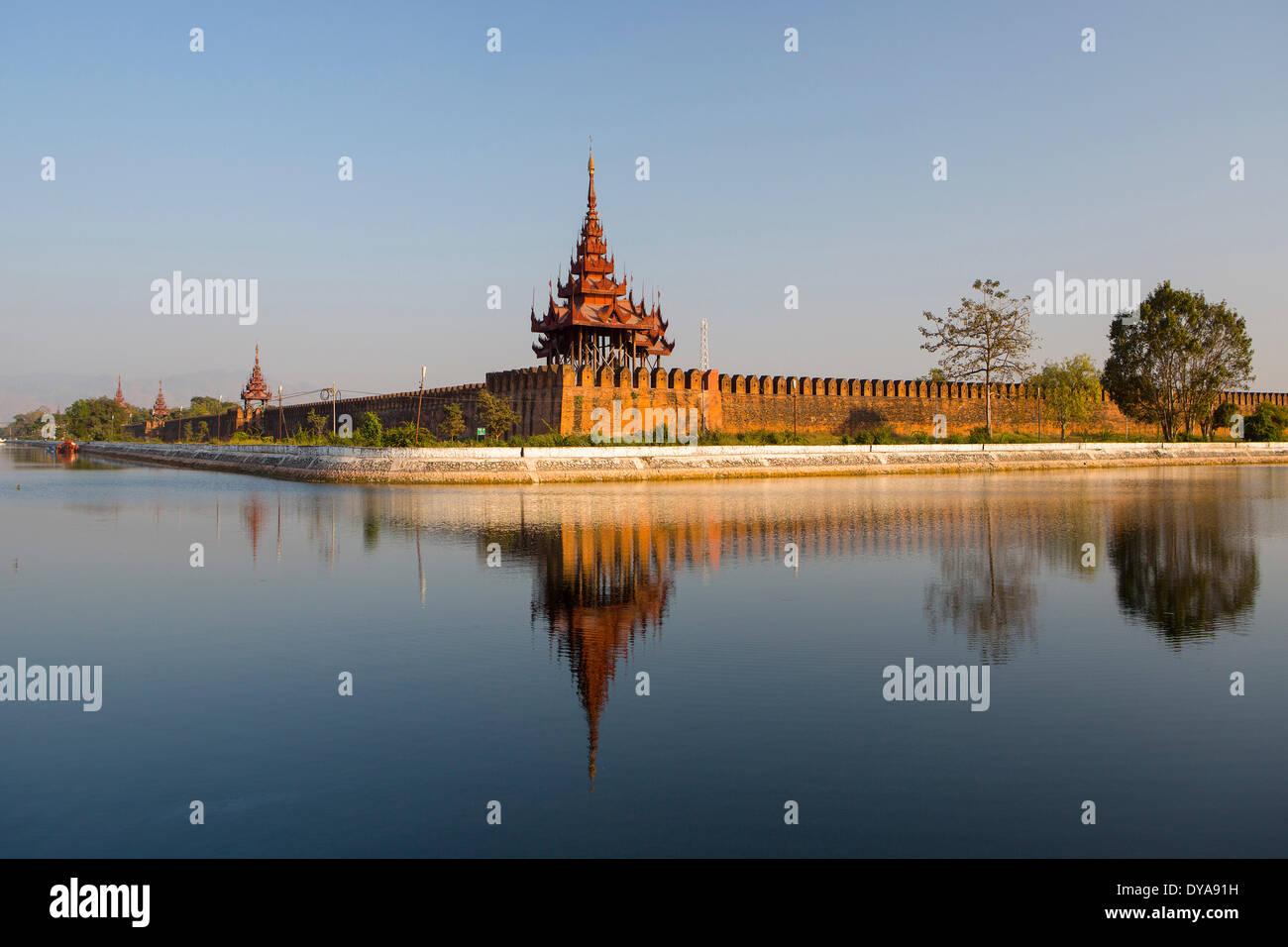 Mandalay Royal Palace Myanmar Burma Asia architecture city colourful ...