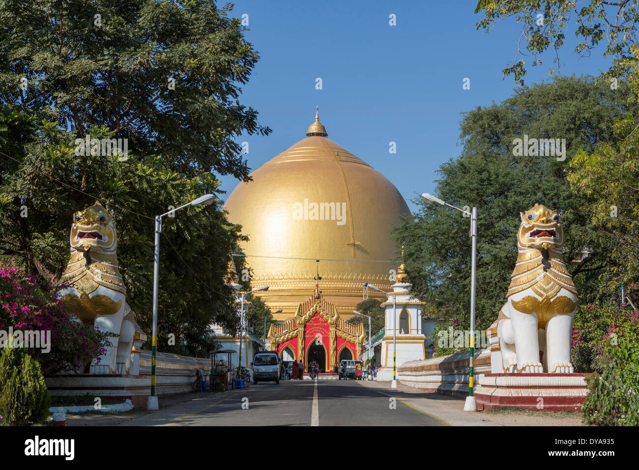 Mandalay Myanmar Burma Asia architecture city famous gate golden lions ...