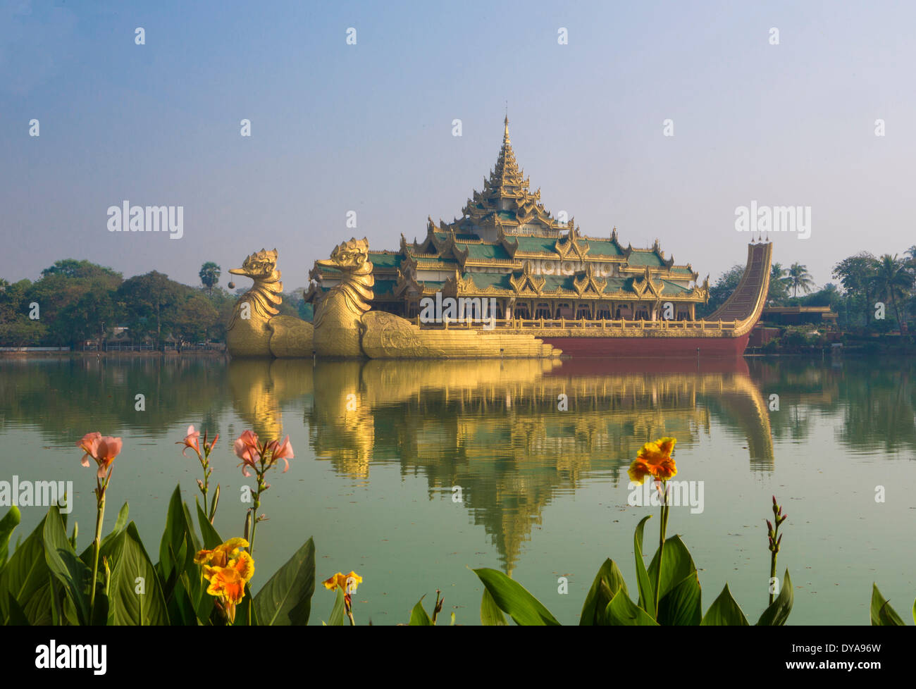 Myanmar Burma Asia Paya Yangon Rangoon Kandawgyi Floating architecture ...