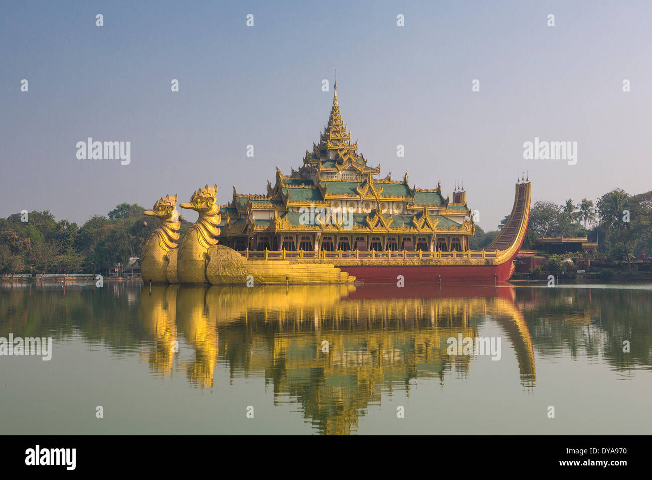 Myanmar Burma Asia Paya Yangon Rangoon Kandawgyi Floating architecture ...
