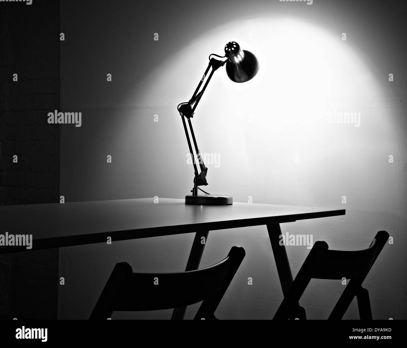 interior design black and white photograph of angle poised lamp on a ...