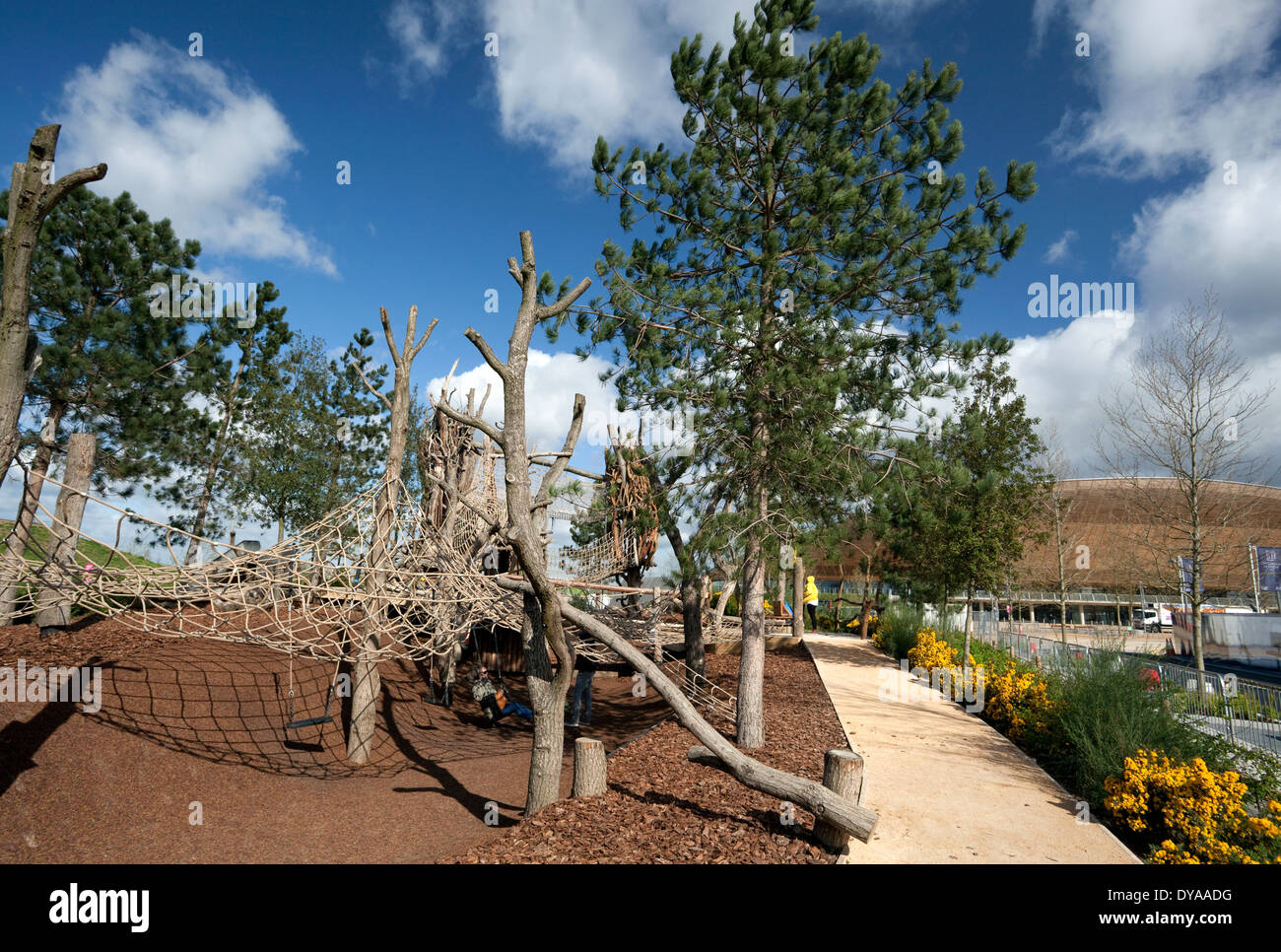 Tumbling Bay Playground in Queen Elizabeth Olympic Park, London Stock ...