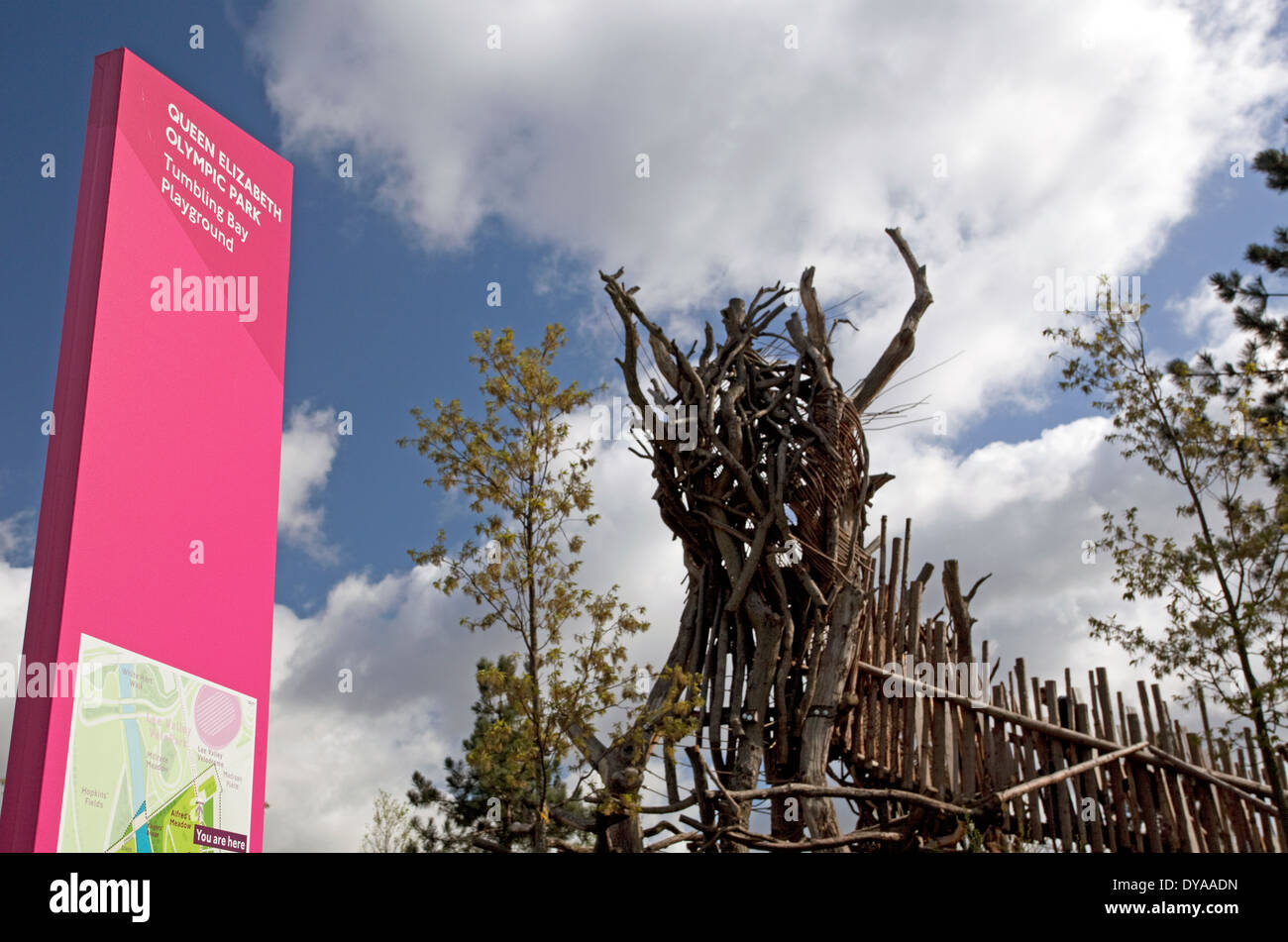 Tumbling Bay Playground in Queen Elizabeth Olympic Park, London Stock ...
