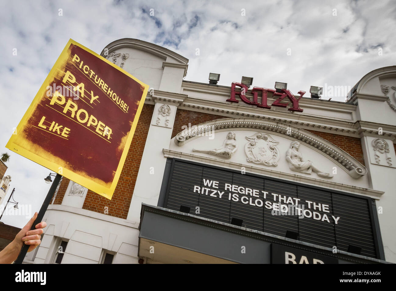 London, UK .11th Apr, 2014. Ritzy Cinema in Brixton closed as union ...
