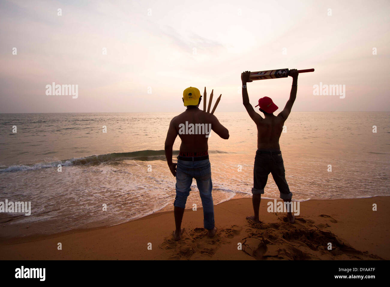 Beach Cricket silhouette Stock Photo - Alamy