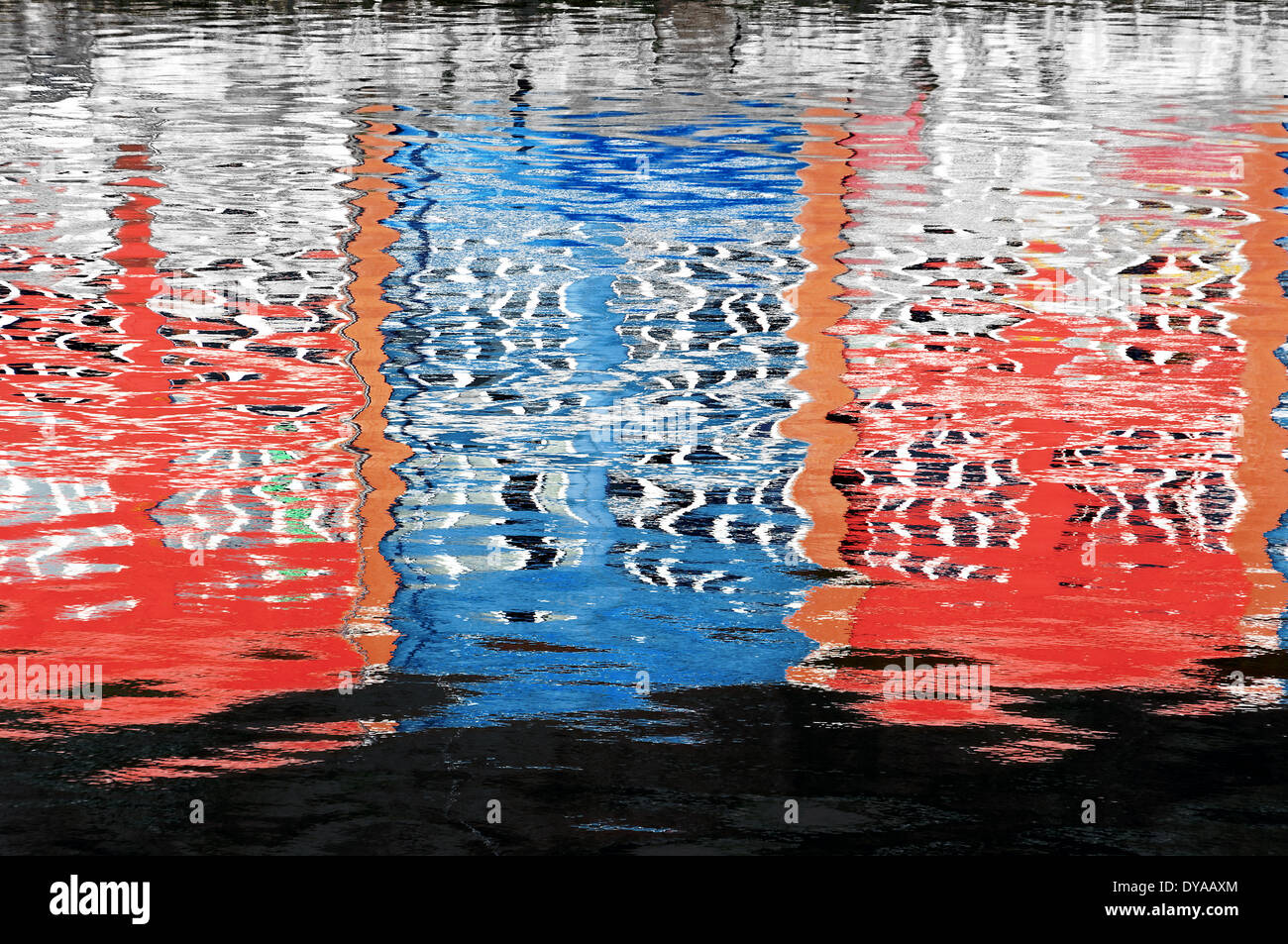 abstract water reflection with houses Stock Photo - Alamy