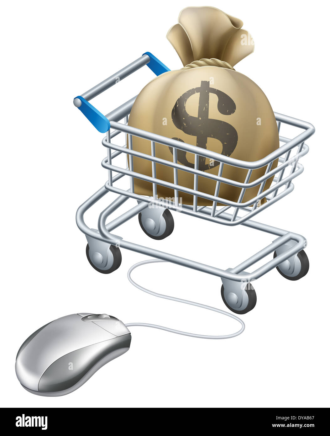 Shopping bag connected computer hi-res stock photography and images - Alamy