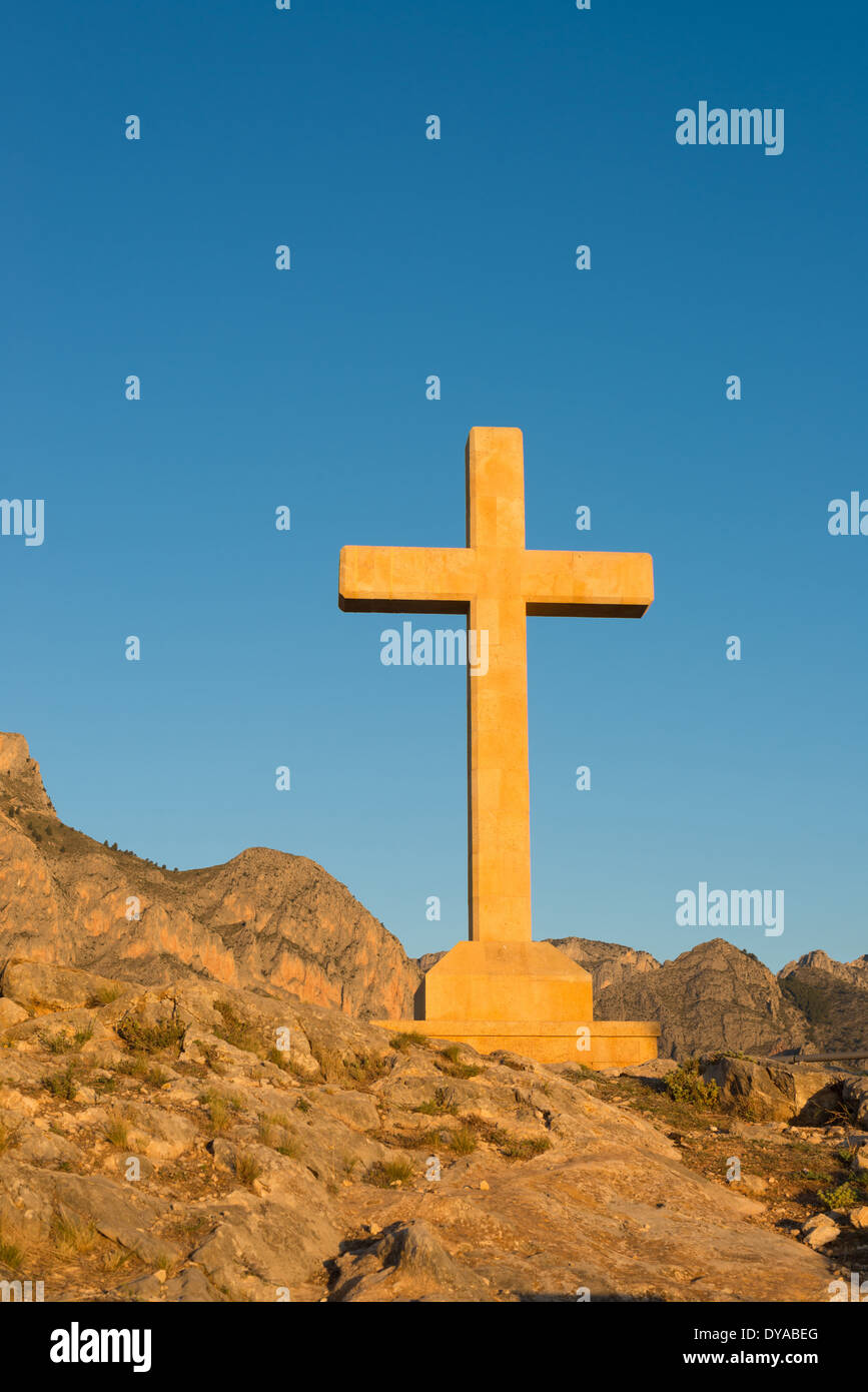 Huge stone cross in a landmark location on a hilltop Stock Photo - Alamy