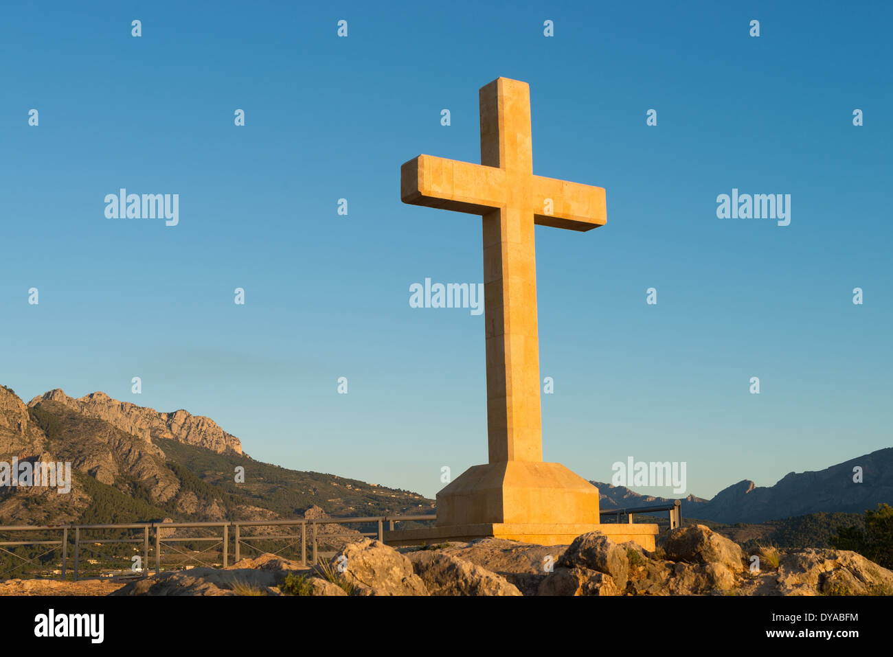 Huge stone cross in a landmark location on a hilltop Stock Photo - Alamy