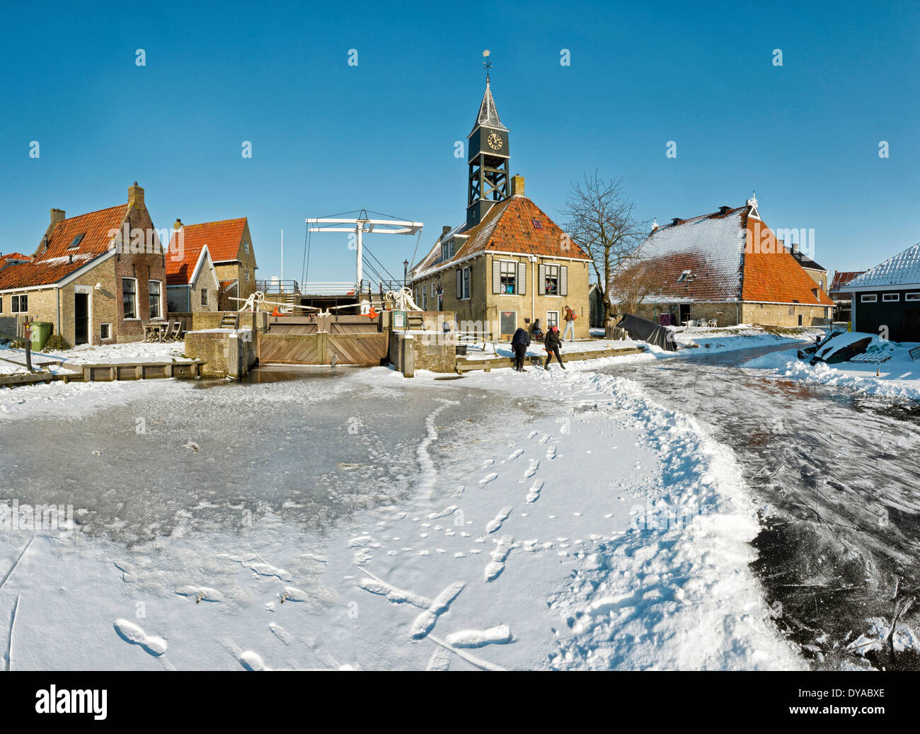 Netherlands, Holland, Europe, Hindeloopen, Friesland, house, water ...
