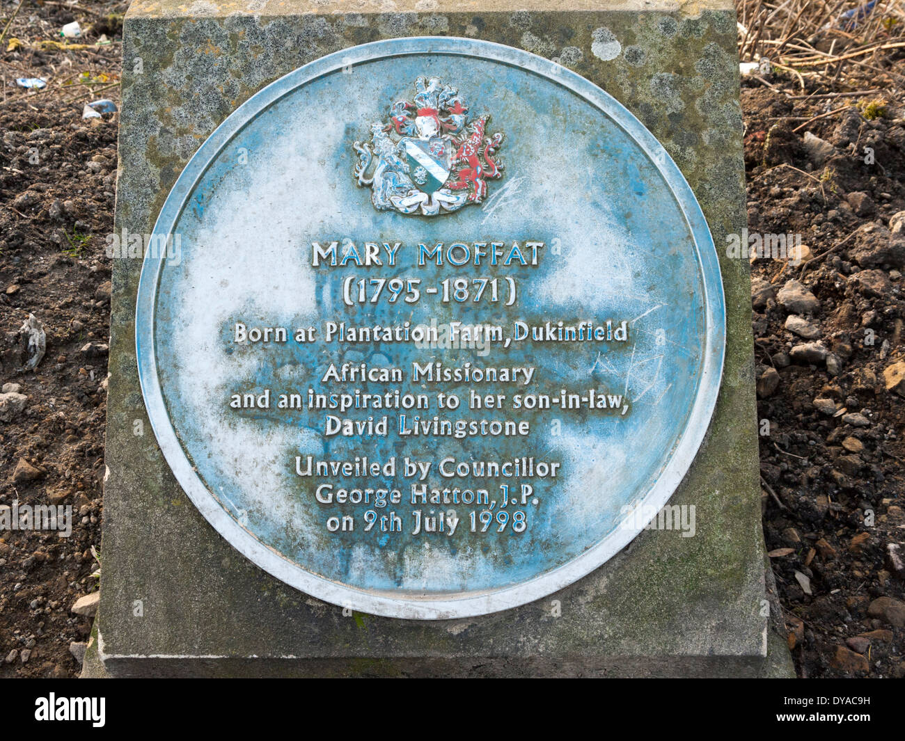 Blue plaque to Mary Moffat, mother-in-law of David Livingstone, Peak ...