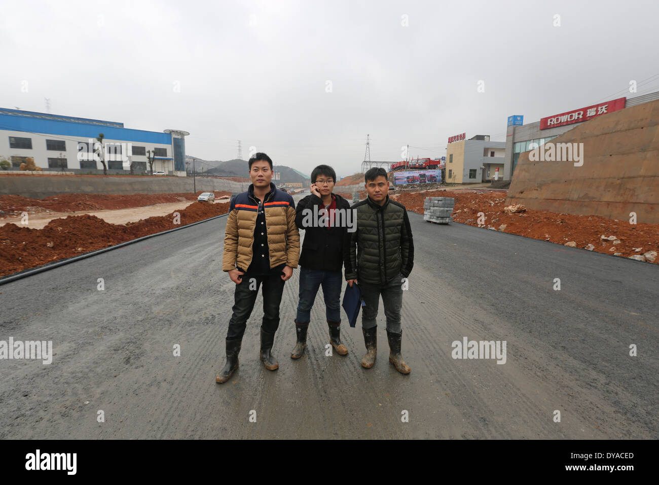 Chinese Road Construction site in Hunan Stock Photo - Alamy