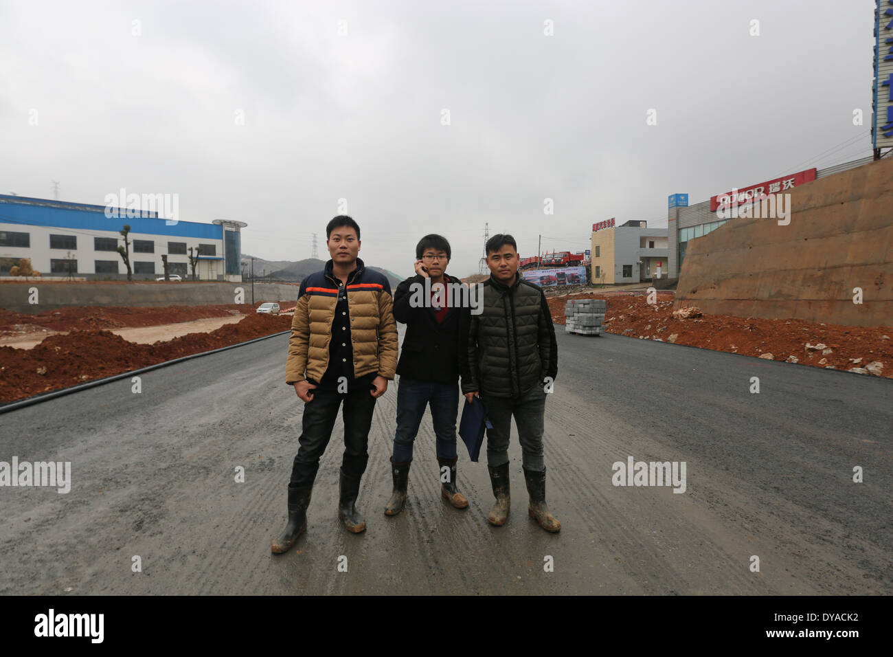 Chinese Road Construction site in Hunan Stock Photo - Alamy