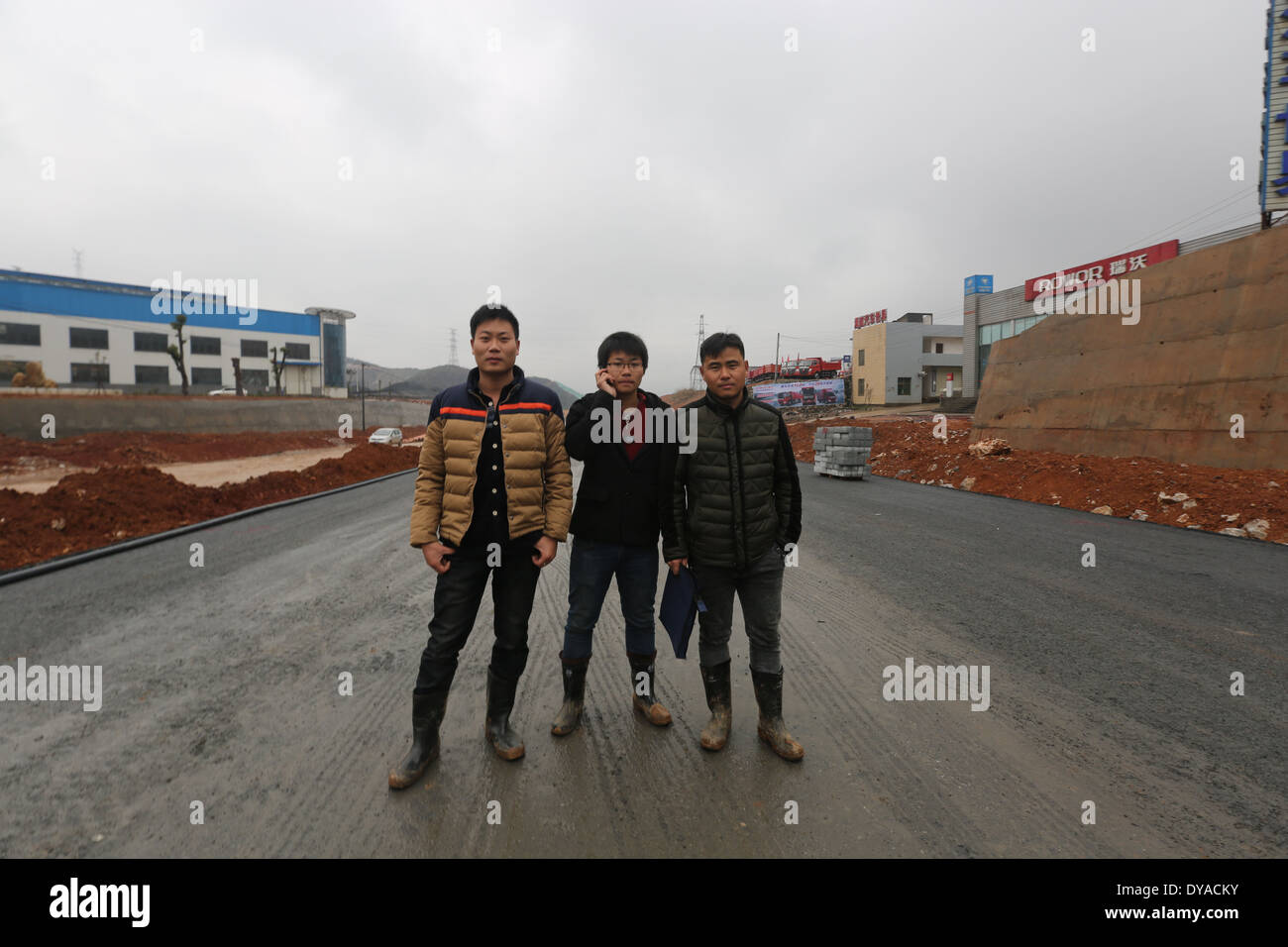 Chinese Road Construction site in Hunan Stock Photo - Alamy