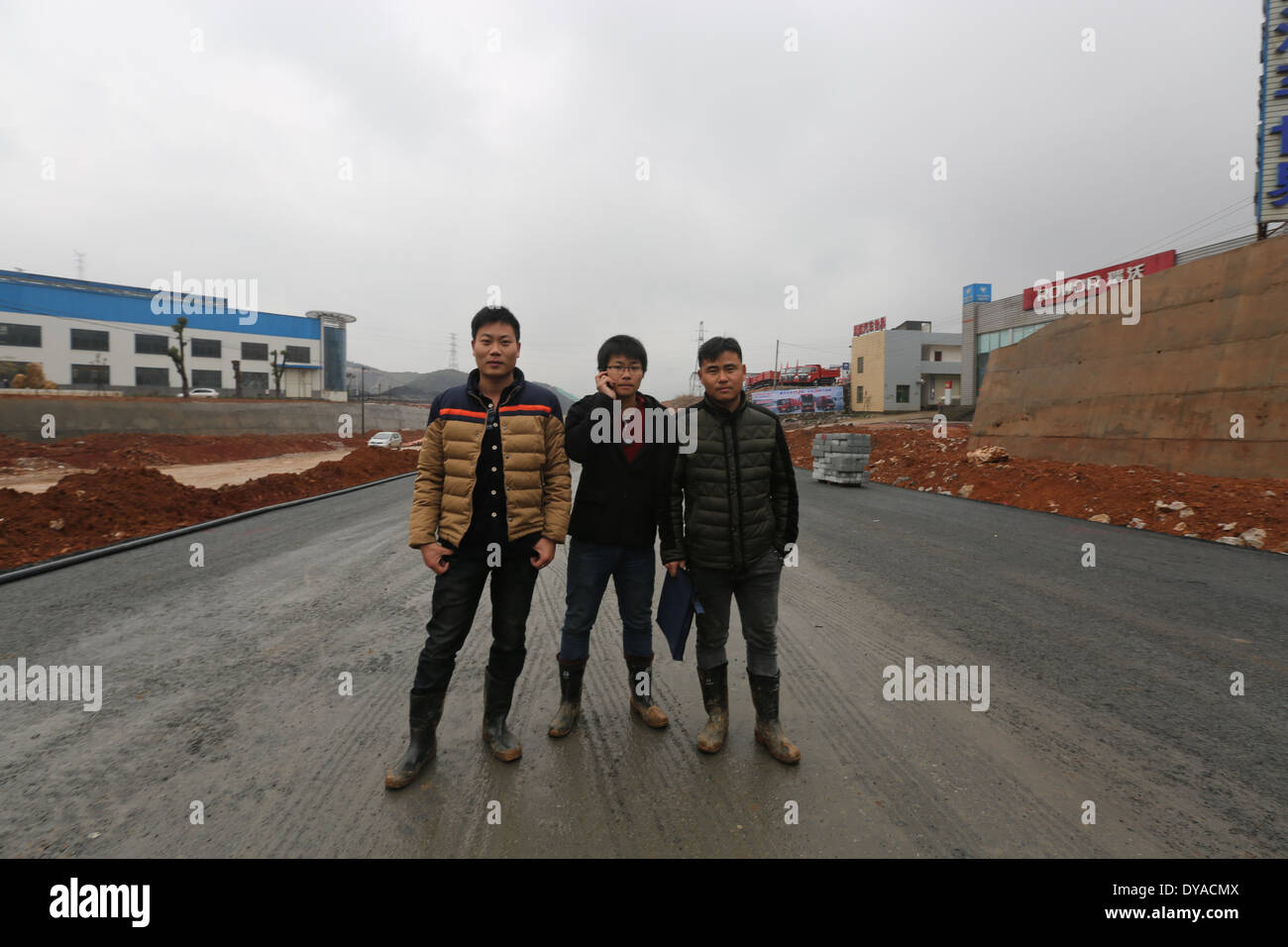 Chinese Road Construction site in Hunan Stock Photo - Alamy