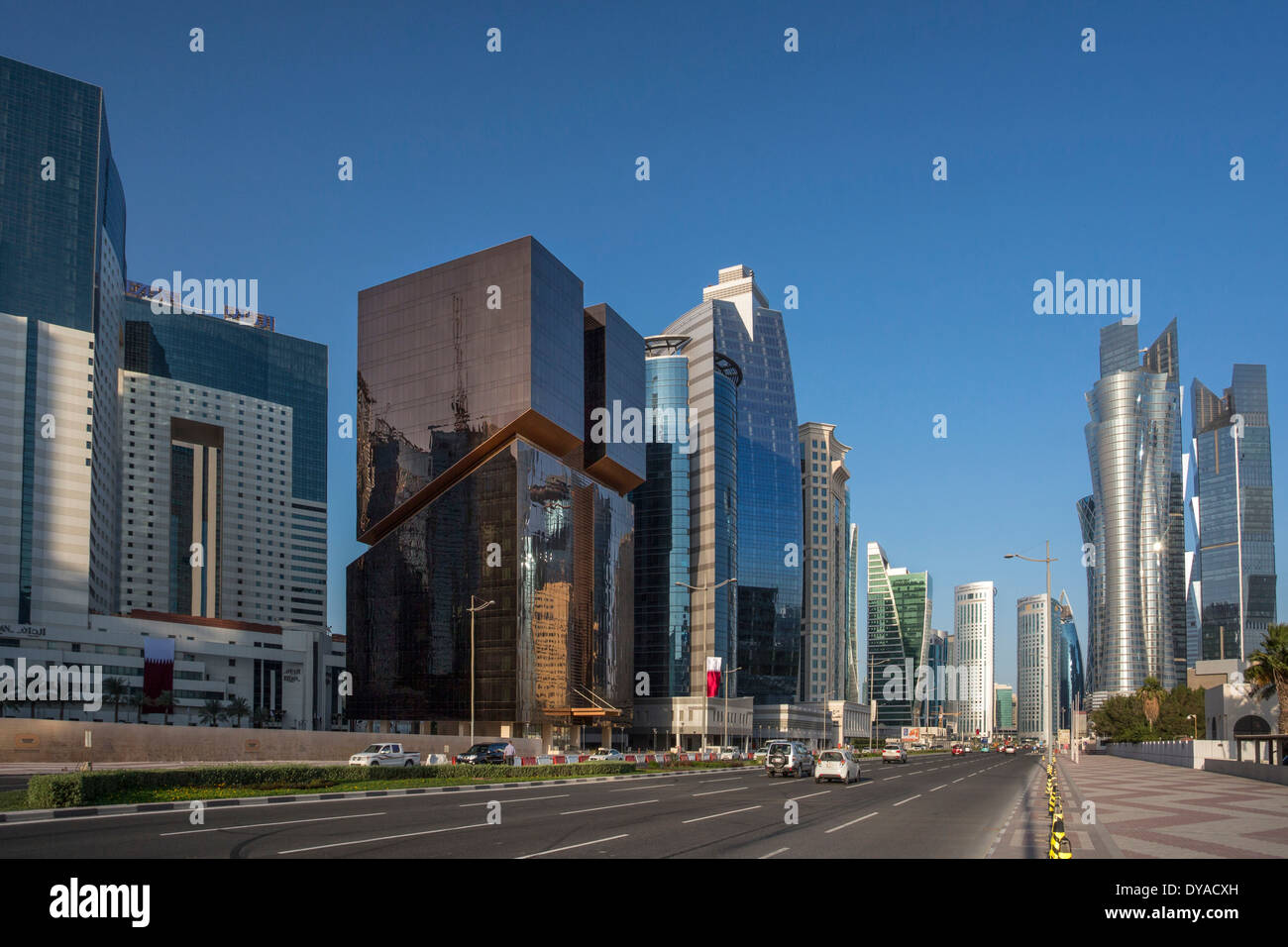Doha Qatar Middle East architecture avenue city colourful empty ...