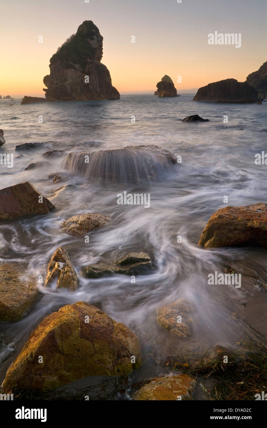 Harris Beach near Brookings, Oregon at sunrise. Harris Beach State Park ...