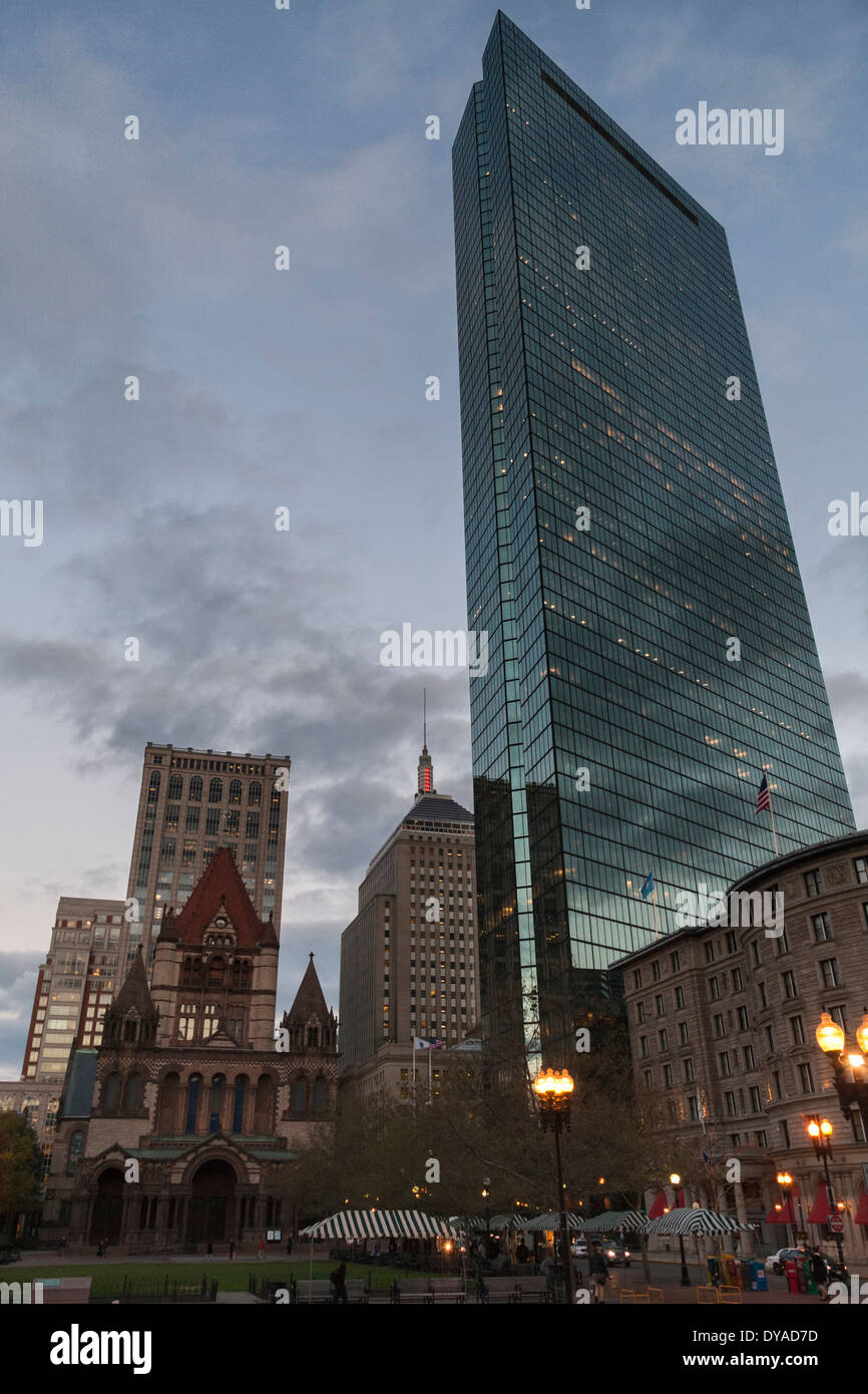 Copley Square and John Hancock Tower from Boston Public Library Stock ...