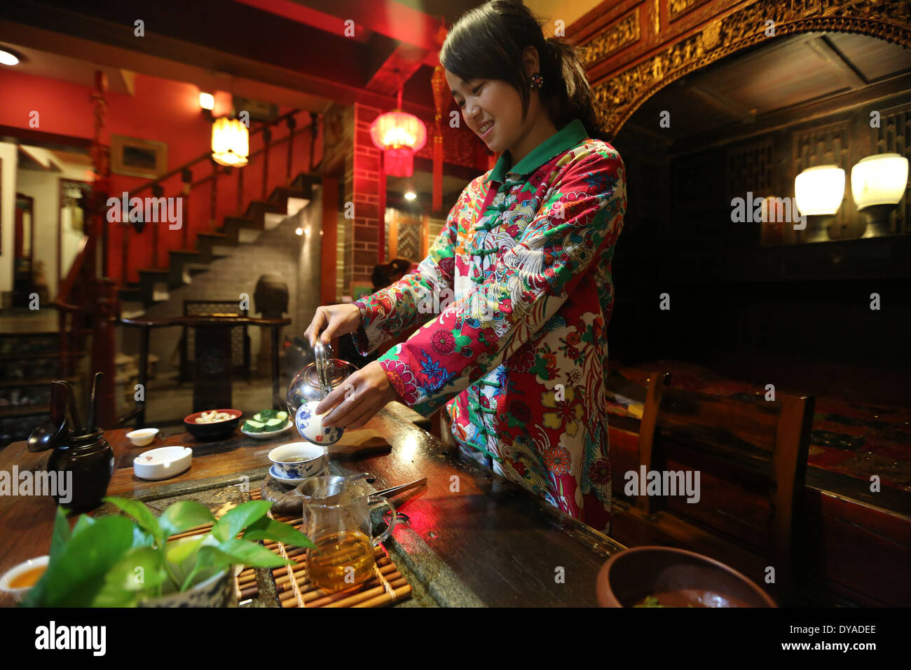 Tea shop in Chnagsha China Stock Photo - Alamy