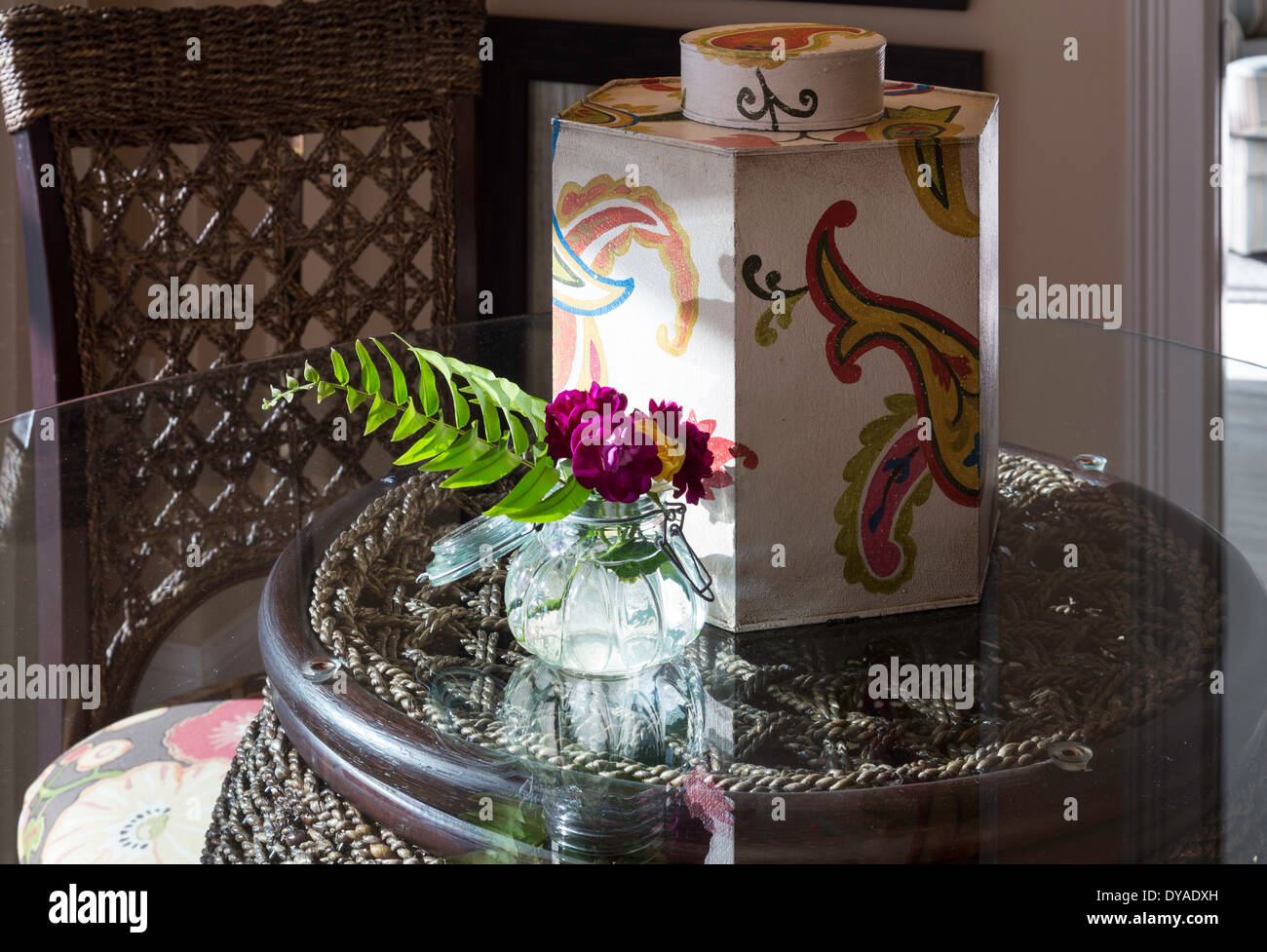 Residential Decorative Glass Table and Details, Punta Gorda, FL Stock ...