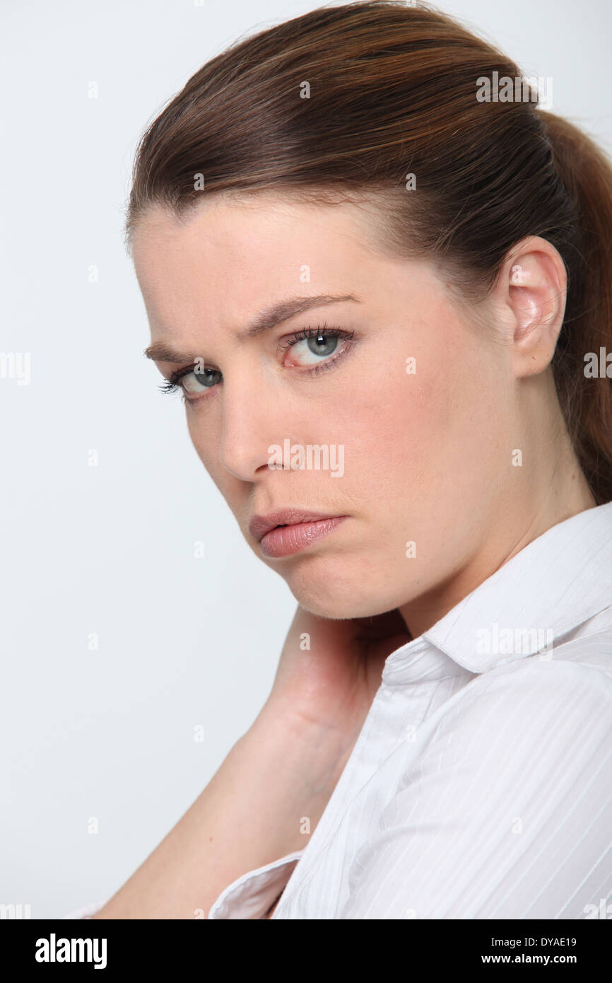 Woman feeling upset Stock Photo - Alamy