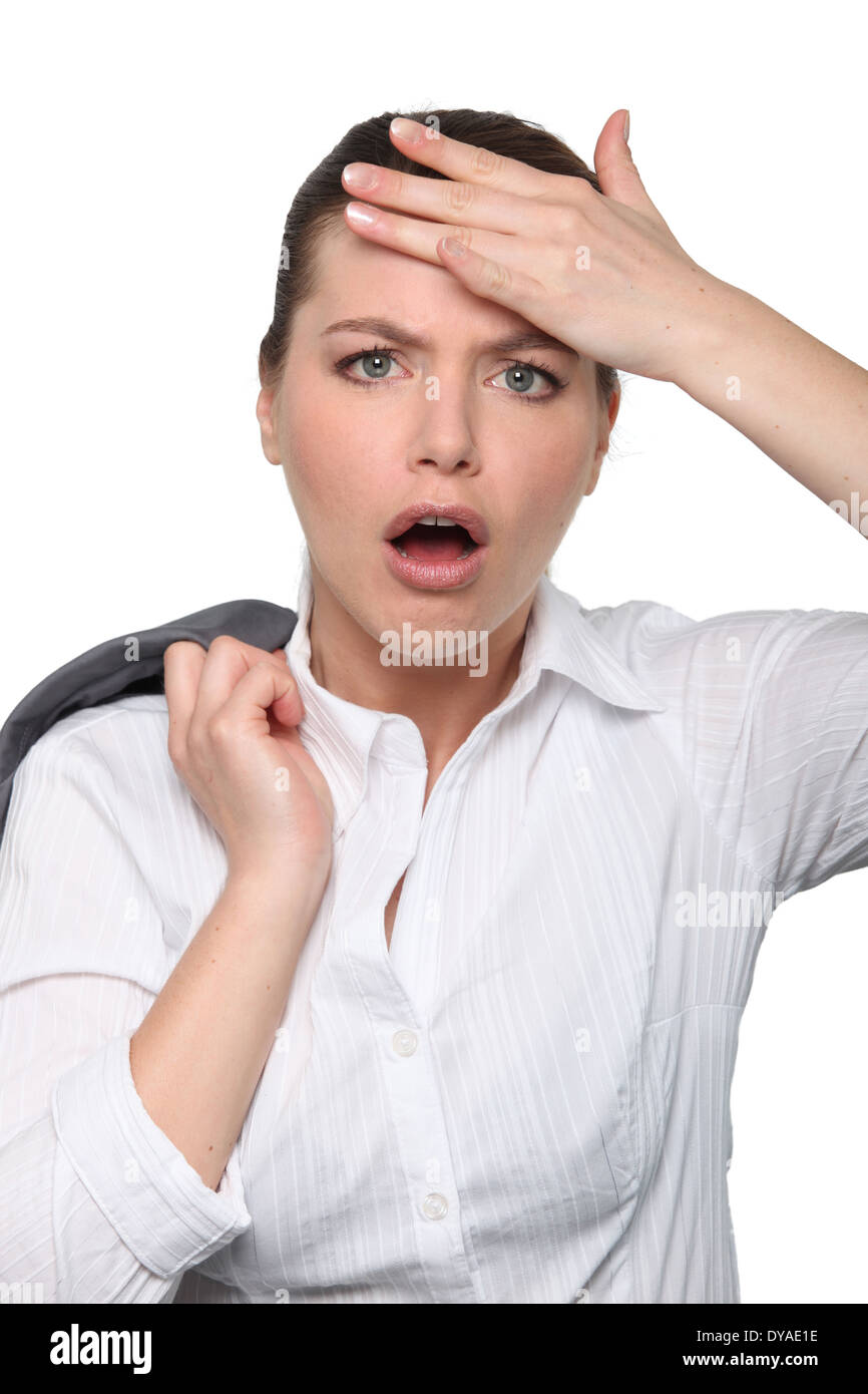 Woman who has forgotten something Stock Photo - Alamy