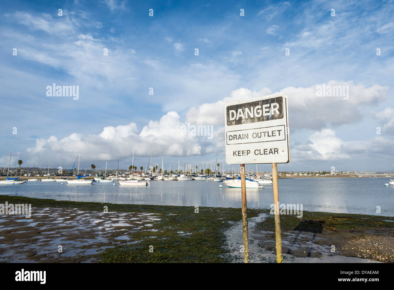 Danger Sign. Mission Bay Park, San Diego, California, United States ...