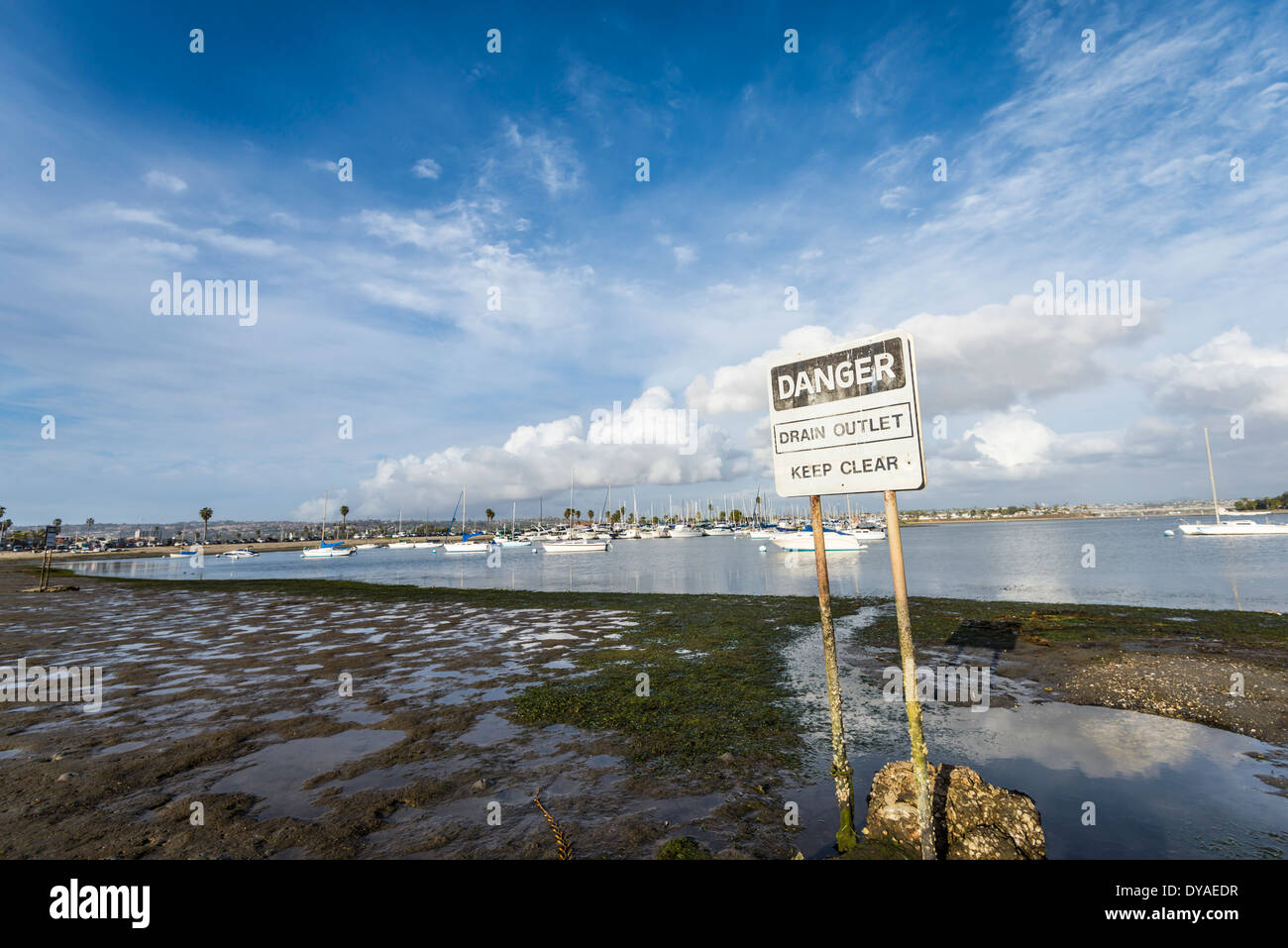 Danger Sign. Mission Bay Park, San Diego, California, United States ...