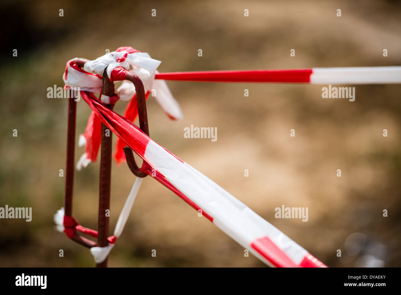 Red White Do Not Cross Warning Band Stock Photo - Alamy