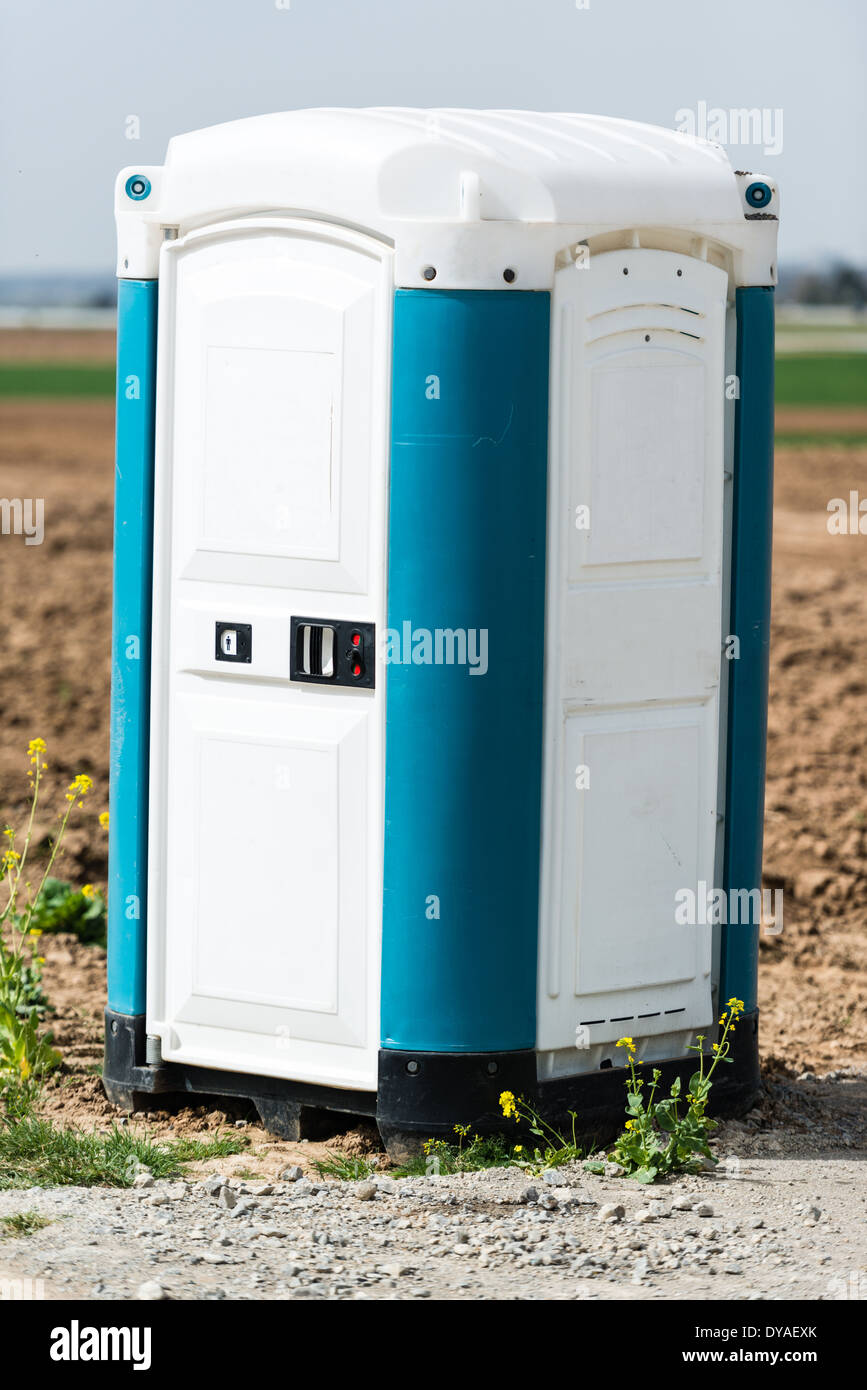 Blue portable Toilet Stock Photo - Alamy