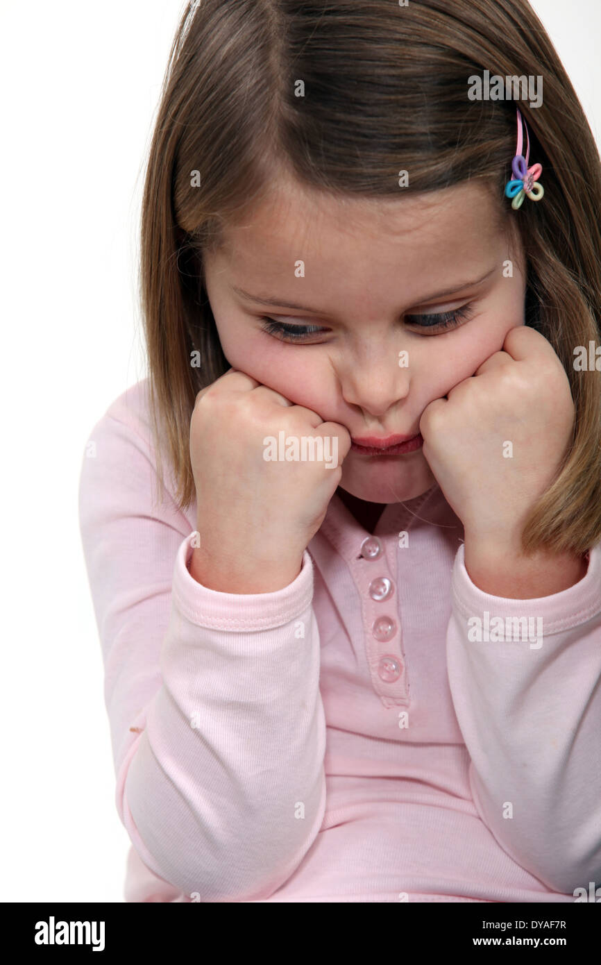 Little girl pouting Stock Photo - Alamy