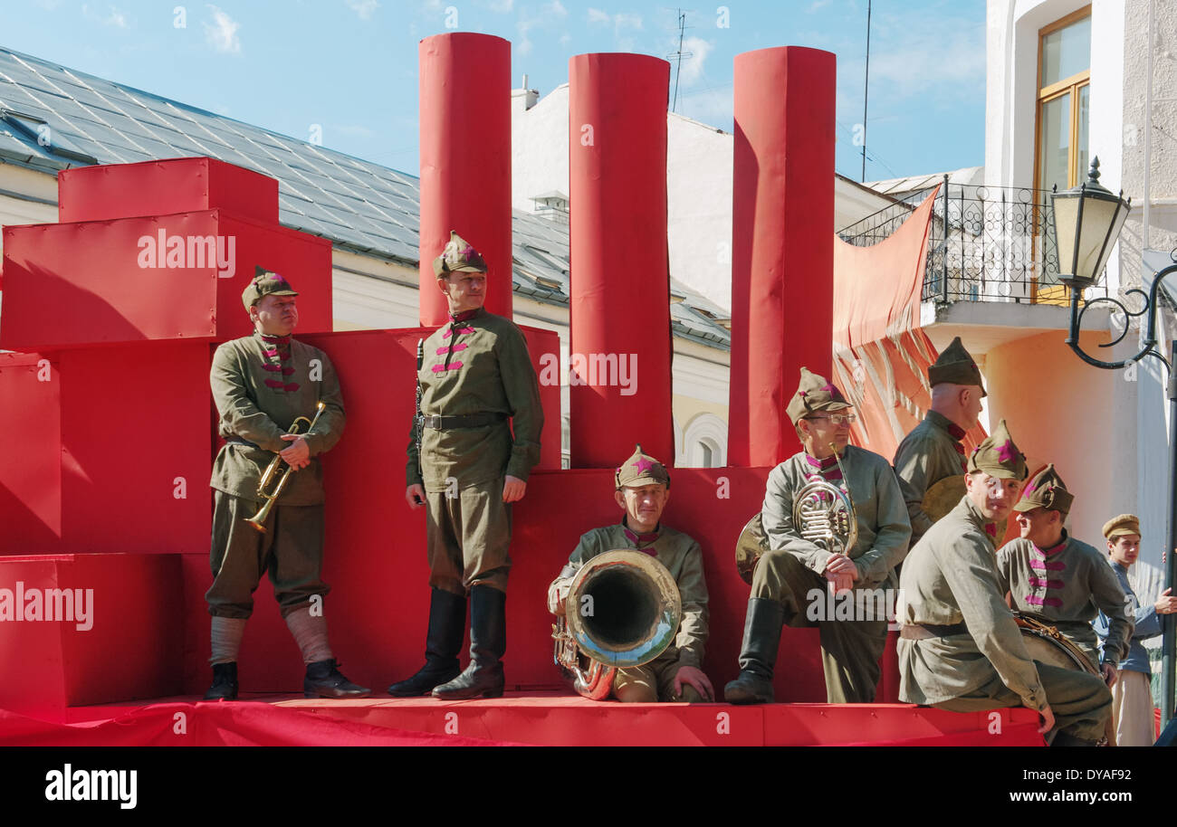 Festive parade on the city street Stock Photo - Alamy