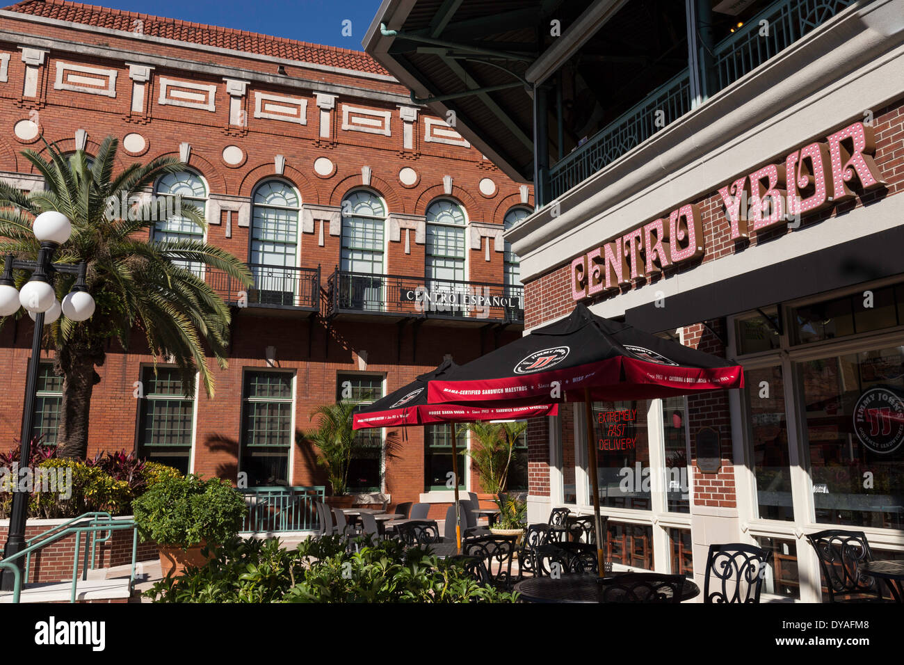 Centro Espanol and Centro Ybor Signs, Ybor City, FL Stock Photo - Alamy