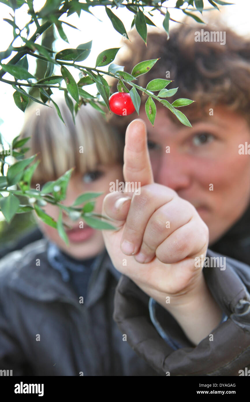 Father teaching son about nature Stock Photo - Alamy