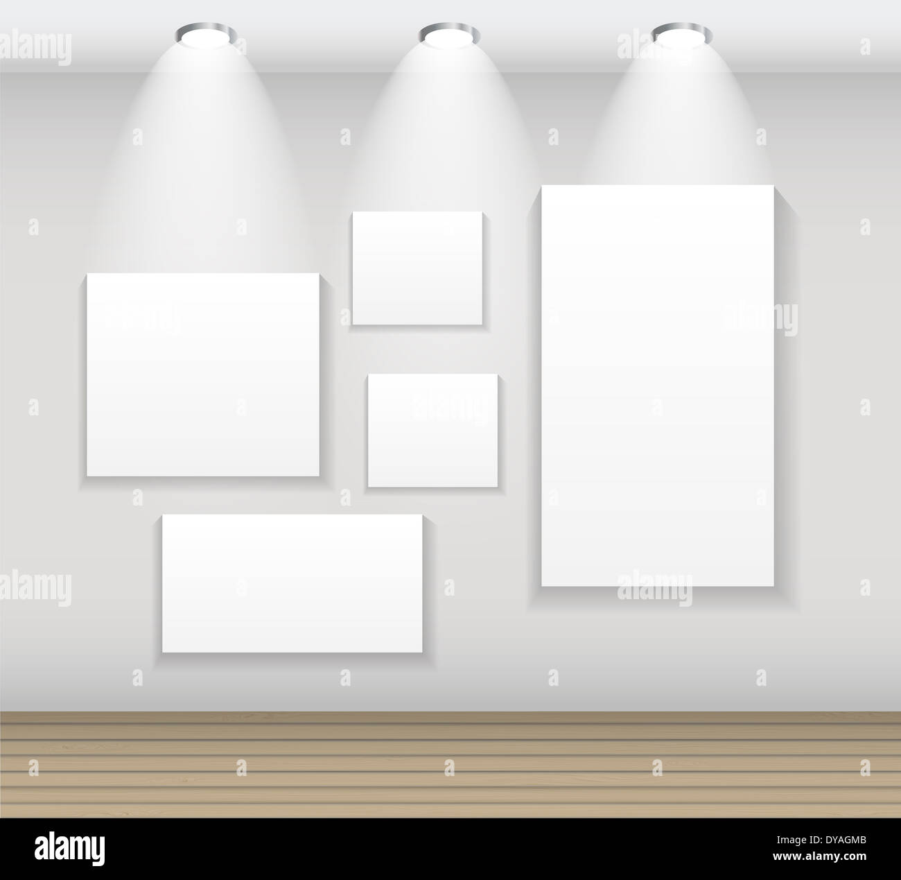 Frame on Wall for Your Text and Images, Vector Illustration Stock Photo ...